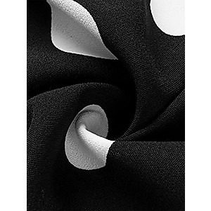 Choies Women Pleated Vintage Skirt Polka Dot Pleated Skater Midi Skirt Summer Skirt L