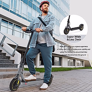 Electric Scooter 10" Solid Tires 600W Peak Motor -19 Mph Speed Folding e Scootefor for Adults,with Smart App,Al Alloy Frame and Dual Brakes