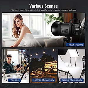 NEEWER Upgraded CB60 70W LED Video Light, Continuous Lighting with 5600K Daylight/CRI 97+/TLCI 97+/9000Lux@1m/Bowens Mount&2.4G Wireless Remote for Studio/Outdoor Photography/YouTube Videos (Gray)