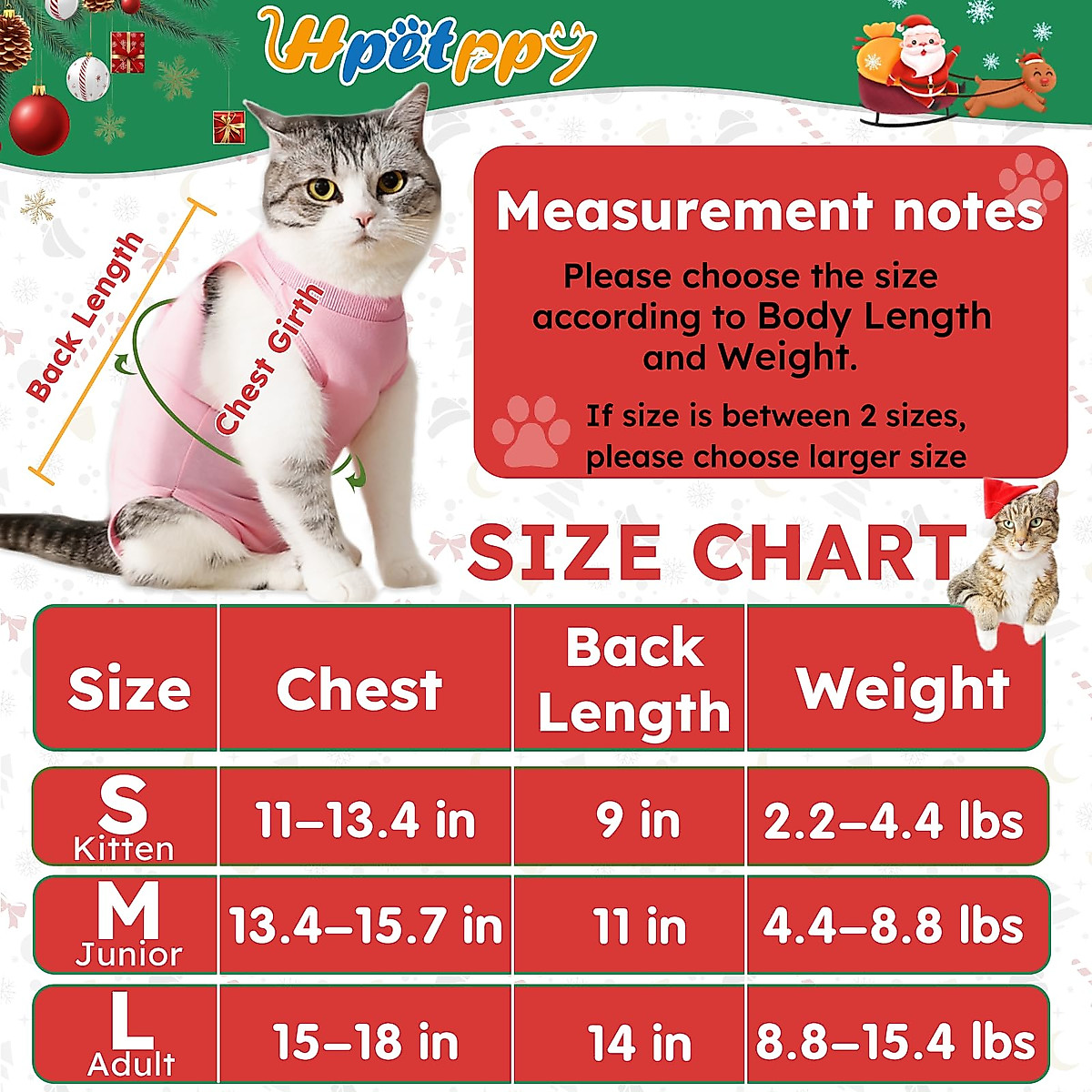 Hpetppy Cat Recovery Suit for Spay Abdominal Wounds, Kitten Onesie Bodysuit for Cats After Surgery, Cat Surgery Recovery Suit Female Cone of Shame Alternative for Cats Anti Licking (Pink,M)