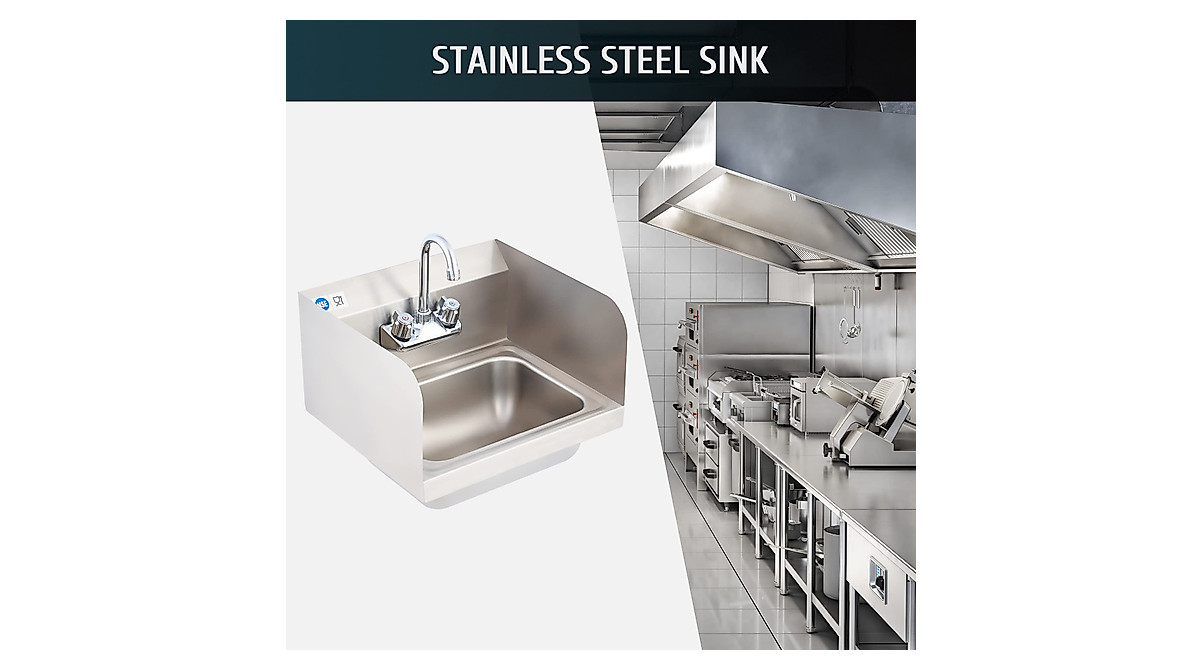 WILPREP NSF Stainless Steel Commercial Wall Mount Sink