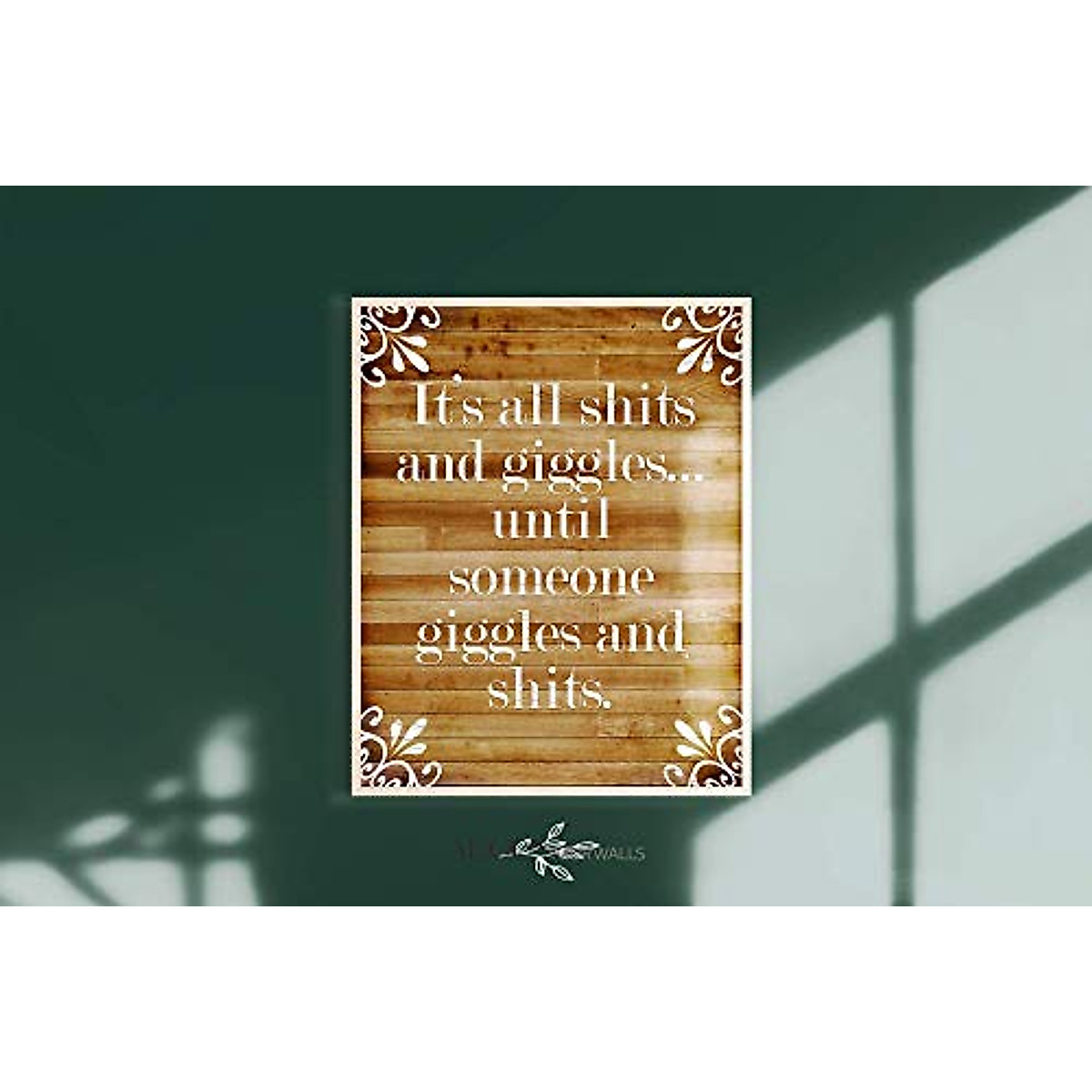 Rustic Farmhouse Bathroom Decor for the Wall - Funny Country Home Art Sign - Modern Farm House Bath Picture - Cabin Restroom Accent - Bathroom Art - Quote Wall Decor - 8x10 UNFRAMED (It's All Giggles)