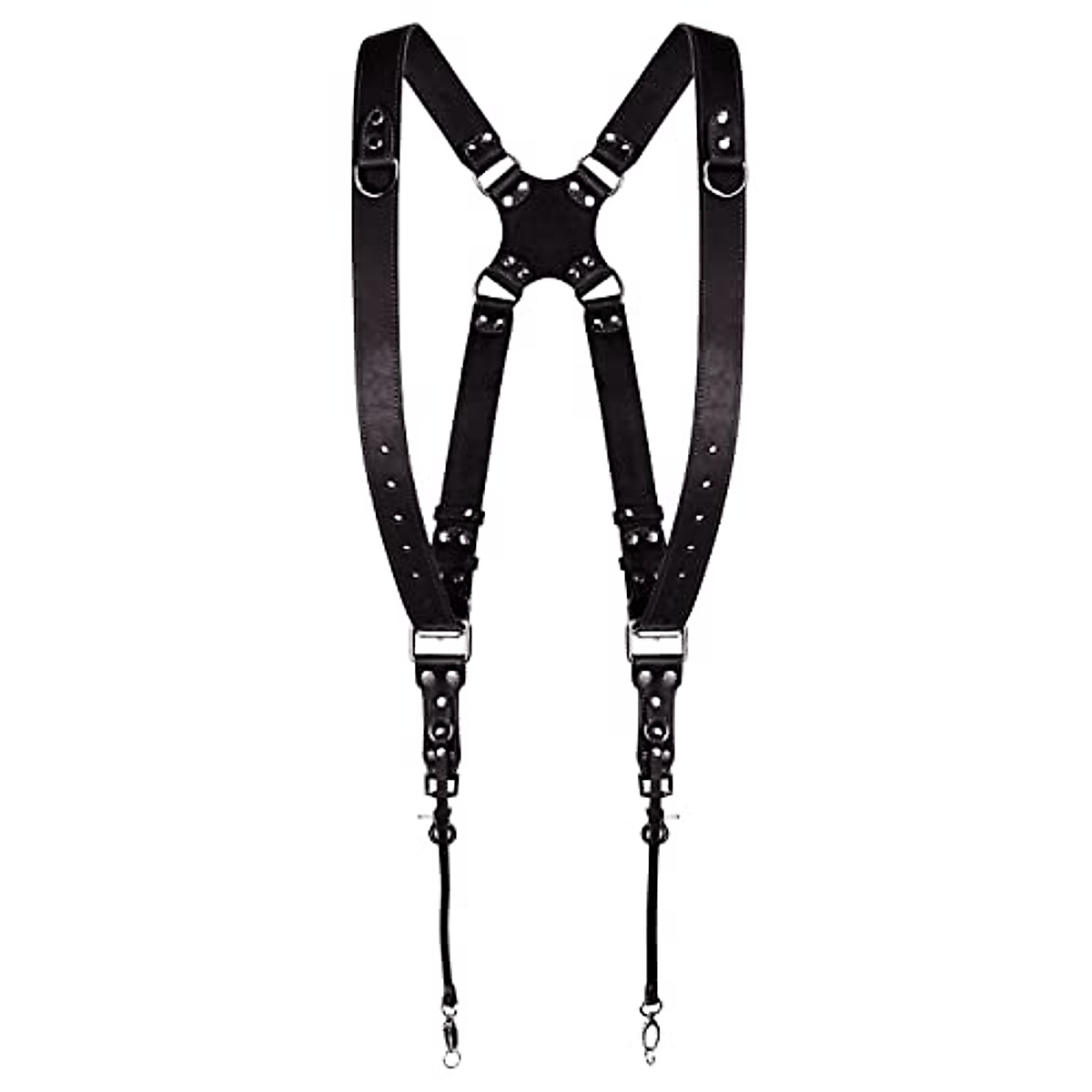 Camera Strap Accessories for Two-Cameras – Dual Shoulder Leather Harness – Multi Camera Gear for DSLR/SLR Black ProInStyle strap by Coiro