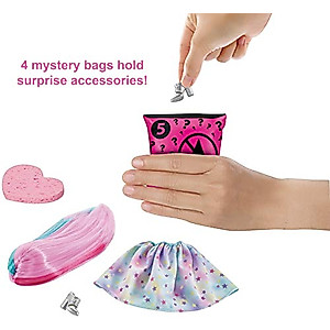 Barbie Color Reveal Doll with 7 Surprises: Water Reveals Doll’s Look & Creates Color Change on Face & Sculpted Hair; 4 Mystery Bags Contain Surprise Wig, Skirt, Shoes & Sponge; Animal-Themed