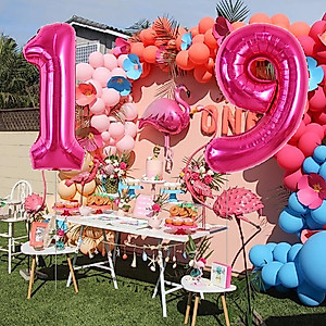 TONIFUL 40 Inch Hot Pink Large Numbers Balloon 0-9 Birthday Party Decorations,Foil Mylar Big Number 9 Balloon Digital 9 for Birthday Party,Wedding, Bridal Shower,Engagement,Graduations,Anniversary