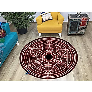 Full Metal Transmutation, Circle Cool, Japanese Anime Manga, Floor Rug, Anime Rug, Doormat, Anime, Chair Mats, FMA Transmutation, Anime Rugs (3.6 ft / 43" / 110 cm)