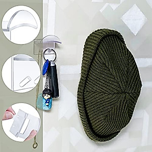 Hat Hooks for Wall Adhesive,Hat Racks for Baseball Caps Standing with 2 Small Hooks, Hat Rack Display Hat Holder Cap Hangers Organizer for Boys Room (12pack-Clear)