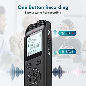 64GB Digital Voice Recorder for Lectures Meetings,Timing Recording Voice Activated Recorder Device with Playback, Upgraded Small Tape Recorder Audio Recorder USB Charge