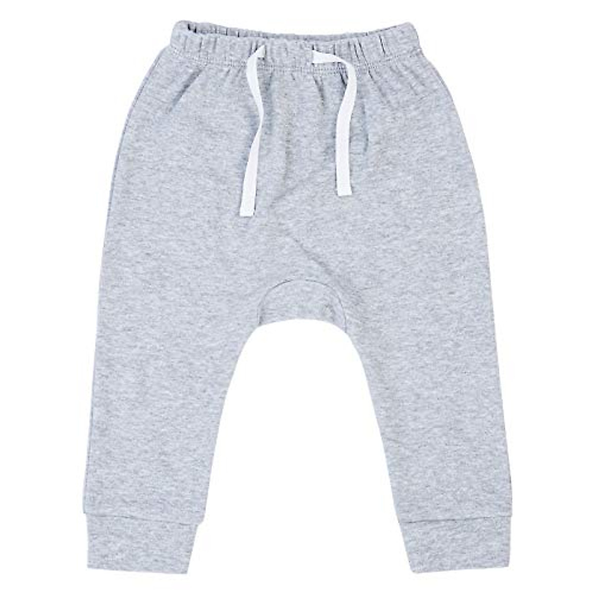 SOBOWO Newborn Baby Boy Girl 3-Pack Joggers Infant Baby Cotton Harem Pants for Toddler Boys Girls Interlock 195 GSM (0-3 Months, Black/White/Grey)