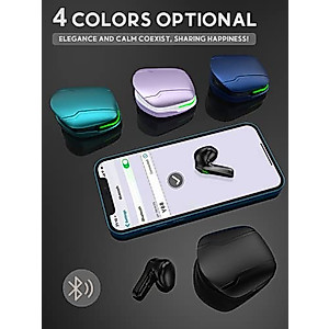 ZBC Wireless Earbuds, Bluetooth Headphones Environmental Noise Cancellation Ear Buds 4-Mic Clear Calls 30H Playtime Deep Bass IPX6 Waterproof Sports Earphones & in-Ear Headsets for iPhone Android