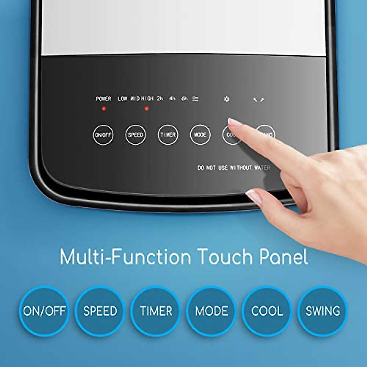 Aigostar Portable Evaporative air cooler, Portable Air Conditioner with Double Water Tank, 3 Modes w/Cooling & Humidification, 12H Timer & Remote Control Ultra-quiet Swamp cooler for Home & Office