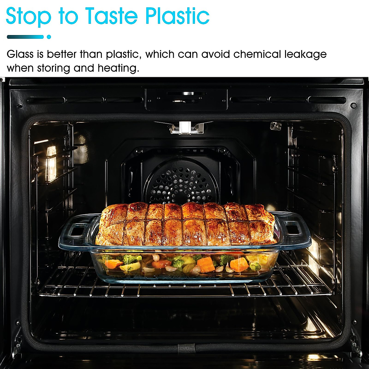 10in x 10in (3L-102 oz) Square Glass Baking Dish for Oven, Easy Grab Glass Baking Pan Oven Safe, Clear Microwave Oven Safe Glass Casserole Dish