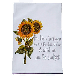 Be like a Sunflower tea towel handmade