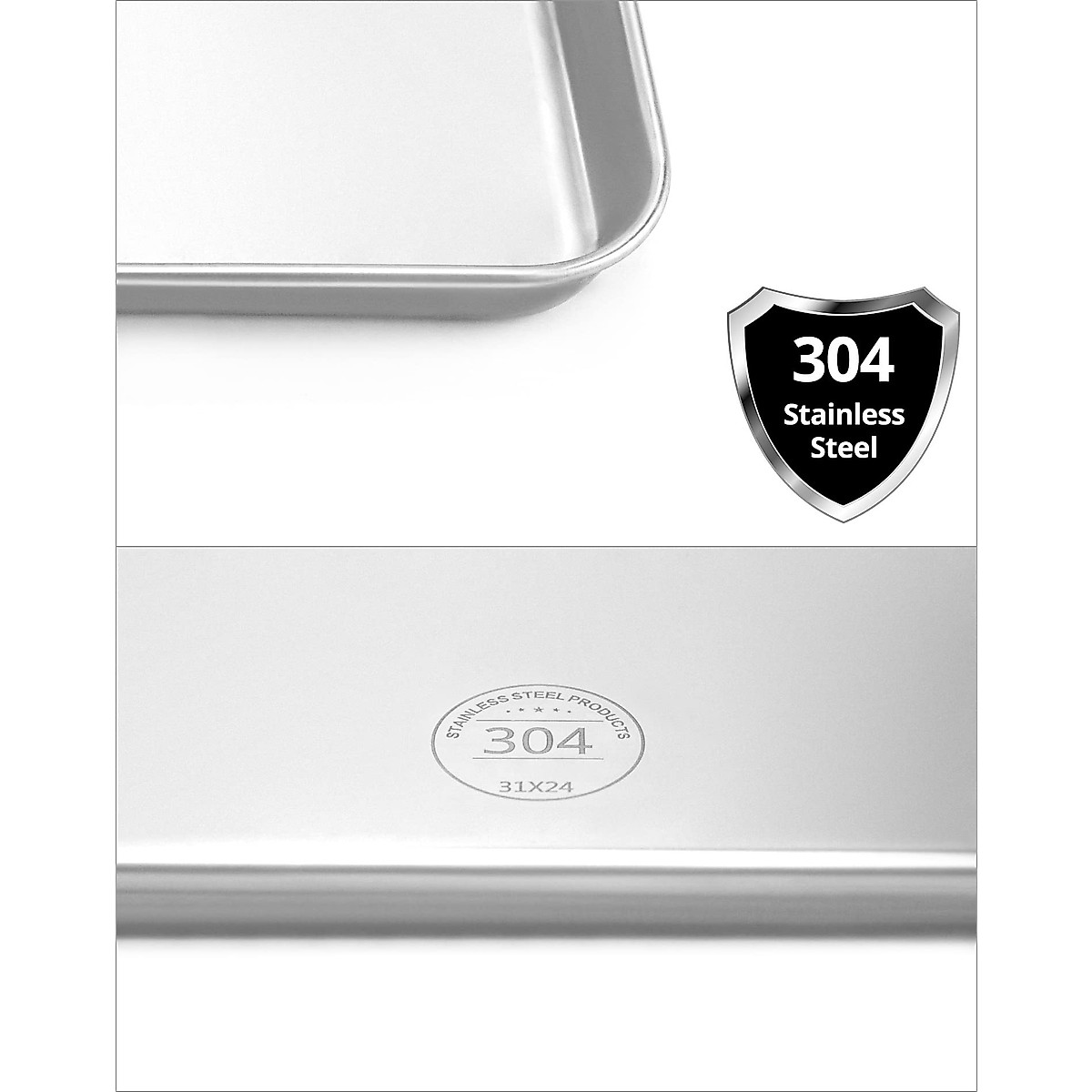 QWORK Stainless Steel Surgical Tray, for Medical Instruments, Tattoo, Surgical Supplies, 12 3/16 x 9 7/16 x 1, 4 Pack