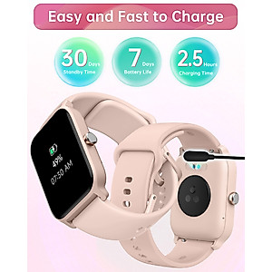 Smart Watches for Men Women (Answer/Make Call), Alexa Built in, 1.8" Full Touch Screen Fitness Tracker with Heart Rate SpO2 Sleep Monitor IP68 Waterproof Smart Watch for iPhone Android Phones, Pink