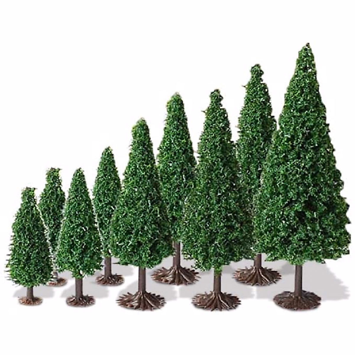 Model Cedar Trees 10PCS Train Scenery Landscape Pine Miniature Diorama Trees Mixed Model for Road Architecture Building DIY Decoration Gift (10)