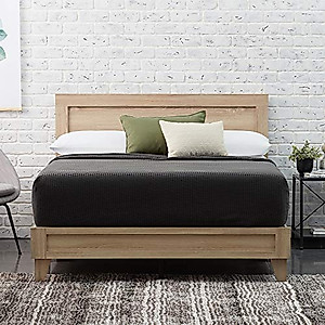 Edenbrook Delta King Bed Frame with Headboard – No Box Spring Needed – Compatible with All Mattress Types – Wood Slat Support – King Size Wood Platform Bed Frame – Golden Maple