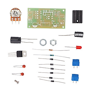 Walfront LM317 Adjustable Regulated Power Supply DIY Kit ABS Board AC/DC Input Output Rectifier Circuit Input Adjustable Voltage Set for School Education lab