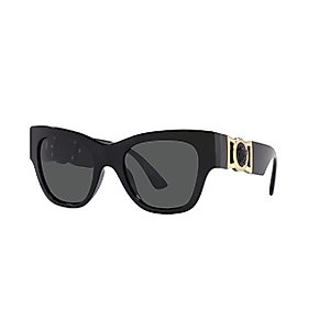 Versace Woman Sunglasses Black Frame, Dark Grey Lenses, 52MM