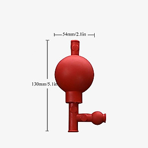 LabZhang 2 pcs Lab Pipette Filler Bulb 3 Valves Natural Rubber Pipets 5.4cm (2.1'') Diameter, 13cm (5.1'') Length