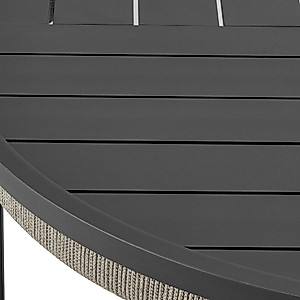 Armen Living Zella Modern Outdoor Patio Aluminum Metal Coffee Table, Charcoal