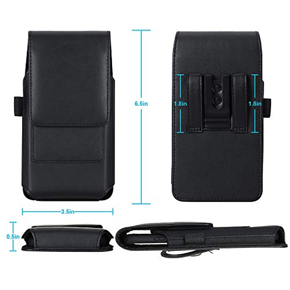 Mopaclle Phone Holster for Apple iPhone 14 Pro Max 14 Plus 13 Pro Max 8 Plus 7 Plus Belt Clip Case, Leather Cell Phone Belt Holder Pouch for Galaxy S23 Plus S8+ S9+S21 FE A73 5G A33 A12 A32 A03s