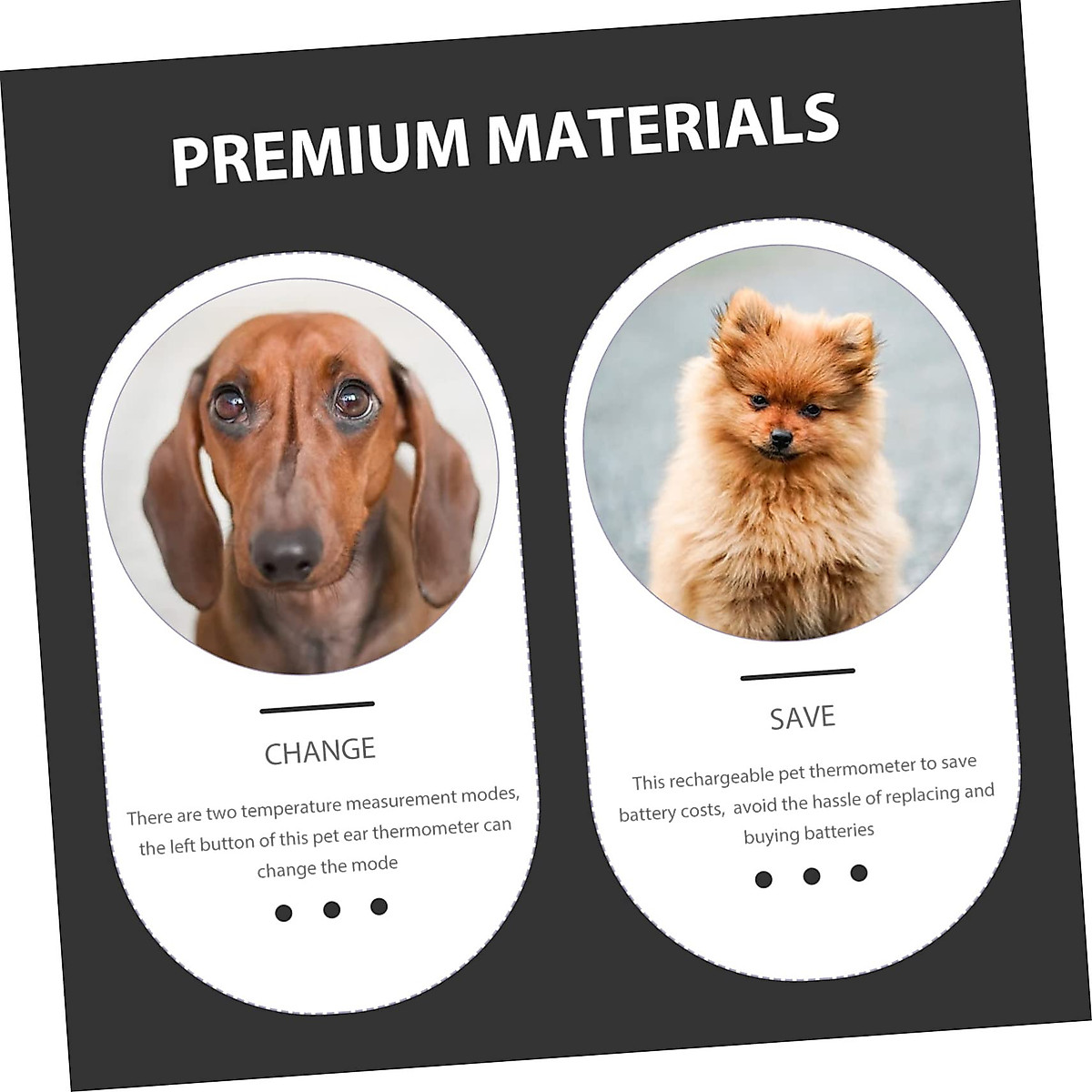 POPETPOP 3 Sets Pet Thermometer Non- Pet Special Electronic Animal Temperature Detection Screen Pet Temperature Device Cat Temperature Detector Plastic Baby Ear Forehead Thermometer