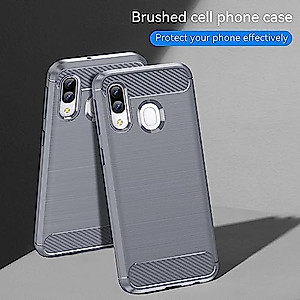 Cell Phone case for Samsung Galaxy A40,Refined Carbon Fiber,Anti-Fall,Anti-Fingerprint,Full Protection Gray