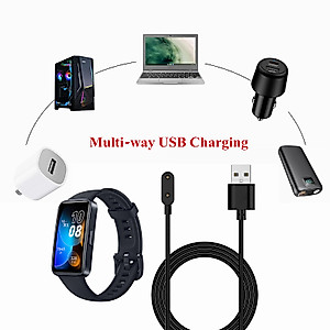 2-Pack Charger Cable for Huawei Band 8 7 6 Pro Fitness Tracker, USB Magnetic Charging Cords Accessories for Huawei Smartwatch Fit, Fit 2, Fit Mini, 3.3ft