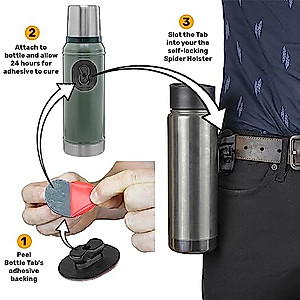 Spider Tool Holster - Expansion Set - 2 Elastic Tool Grips + 2 Adhesive Tool Tabs + 2 Hammer Tabs for Carrying a Power Drill, Driver, Tape Measure, Hammer, Pneumatic from a Spider Tool Holster!