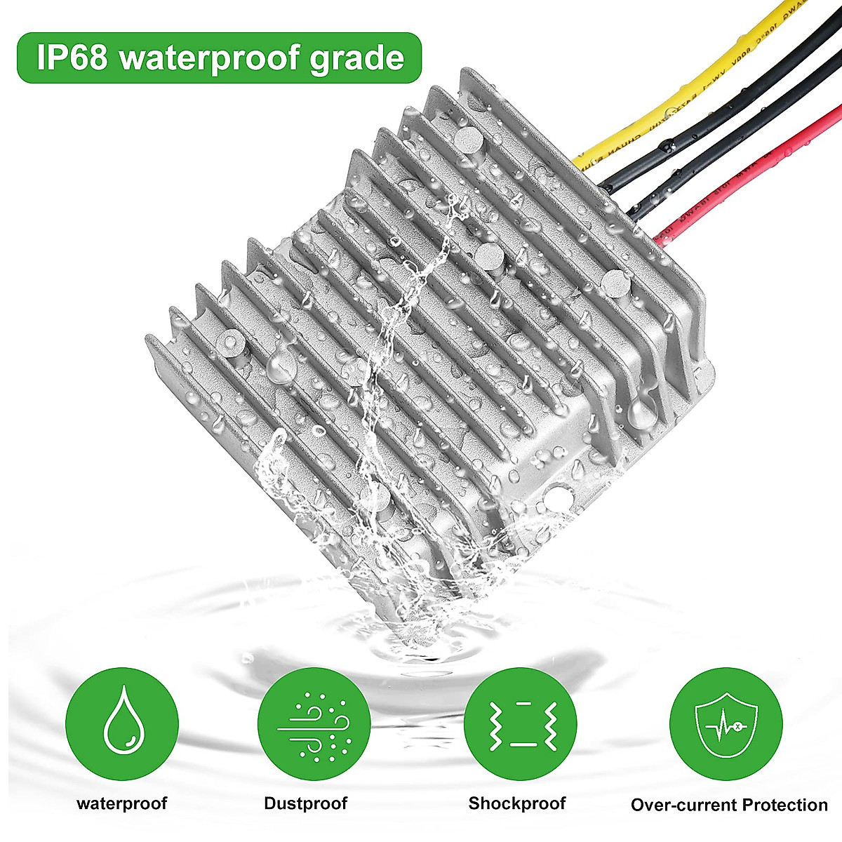 DC Buck Converter 8v-40v to 12V 6a 72W Automatic Buck Boost Power Converter Regulator Waterproof Module Transformer for Golf cart