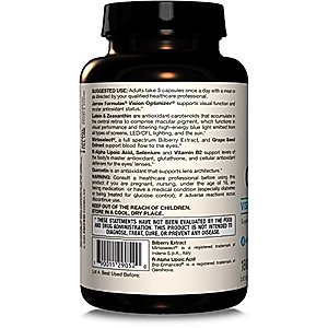 Jarrow Formulas Vision Optimizer Veggie Capsules - 180 Count - Eye Supplement - Dietary Supplement - with Grape Seed Extract, Lutein & Zeaxanthin, Quercetin & More - Non-GMO - Gluten Free