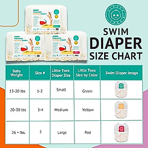 Little Toes Natural Disposable Swimmy Baby Diapers, Medium (Pack of 24)
