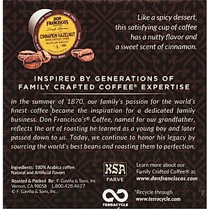 Don Francisco's Hazelnut Flavored K-Cup, Cinnamon, 12 Count