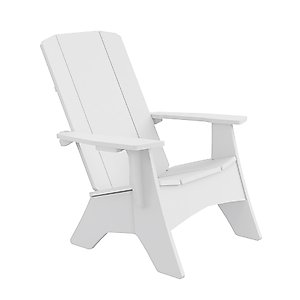 Ledge Lounger - Mainstay Ultimate Adirondack - Resin Adirondack Patio Chairs - UV Stable & Weather Resistant - All Weather Outdoor Furniture - for Use on Sundeck, Patio, & Waterfront - White