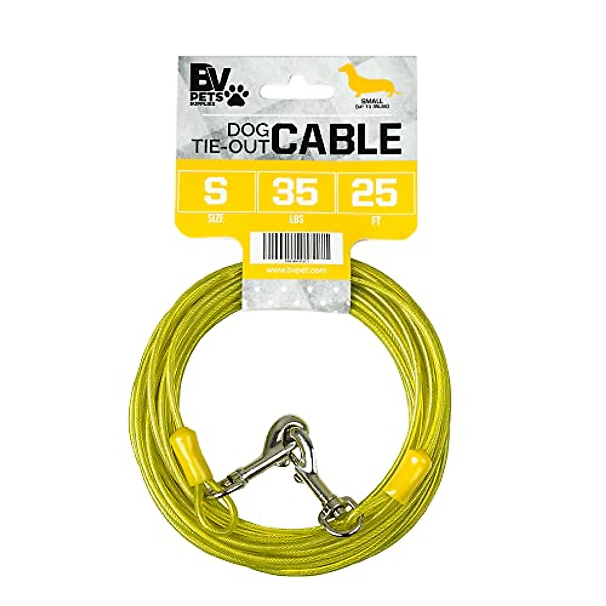 BV Pet Small Tie Out Cable for Dog up to 35 Pound, 25-Feet