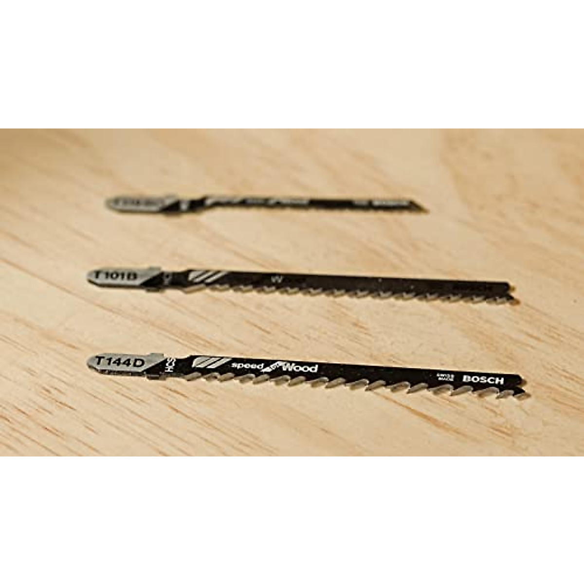 BOSCH T144D 5-Piece 4 In.6 TPI Speed for Wood T-Shank Jig Saw Blades