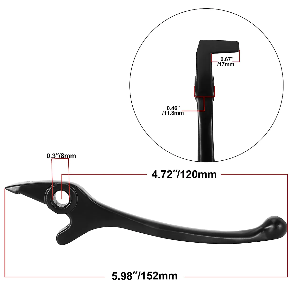 RUTU Right Disc Dirt Bike Brake Lever - Universal Motorcycle Brake Lever Handle - Compatible with Taotao Peace SunL JCL Atm50 Dirt Pit Bike 50cc 70cc 90cc 110cc 125cc