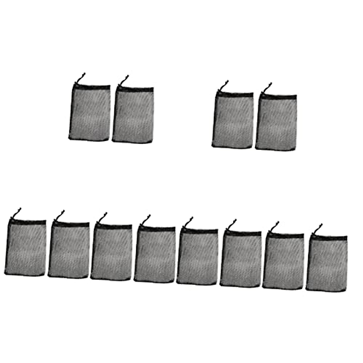 BESTOYARD 12 Pcs Golf Net Bag Linen Storage Bags Mesh Travel Organizer Bags Mesh Gift Bags with Drawstring Bags for Women Mesh Drawstring Pouches Drawstring Mesh Bag Nylon Black Golfs Bag