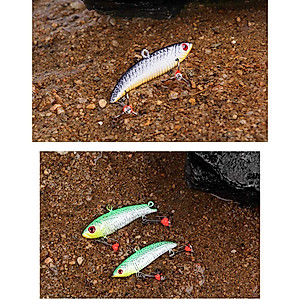 LOVEPET Ice Fishing Bait,Simulation Bait,Ice Hook,Three Hooks,Lures Bait,Fake Bait,Fishing Tackle,5cm, 20g/30g,8 Pcs