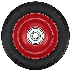 PINGEUI 4 PCS 6 Inch Solid Rubber Tire, Flat Free Solid Rubber Wheels, Hand Truck Replacement Wheels, 1/2-Inch Axle Hole, 176 lbs Max Load-Bearing Capacity