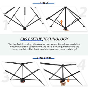 EAGLE PEAK 13x13 Straight Leg Pop Up Canopy Tent Instant Outdoor Canopy Easy Single Person Set-up Folding Shelter w/Auto Extending Eaves 169 Square Feet of Shade (American Flag)