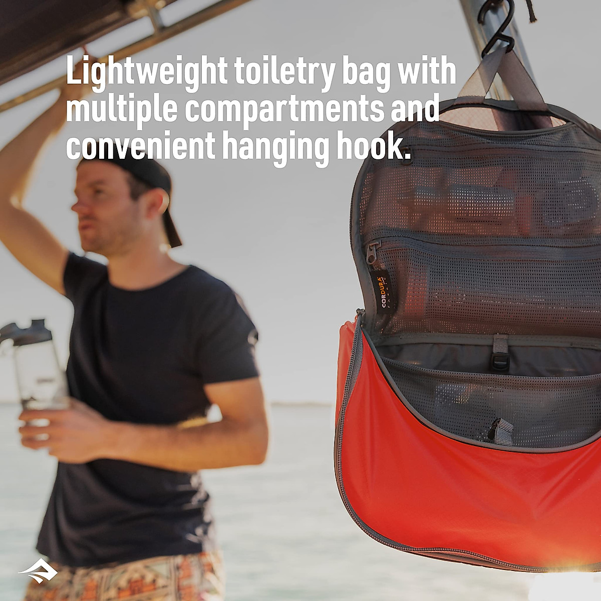 Sea to Summit TravellingLight Hanging Toiletry Bag, Travel Organizer for Men and Women, Regular, Spicy Orange