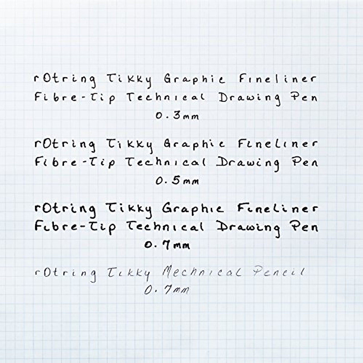 Rotring Tikky Fine Liner Fiber Tip Graphic Pen, 0.4 mm, Black Ink (1904754)