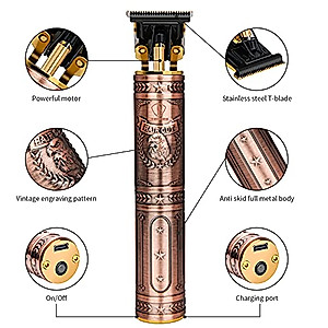 Ceenwes Zero Balde Hair Trimmer Pro T Outline Clippers T Blade Trimmer Cordless Zero Gapped Trimmer Professional Hair Clippers for Men