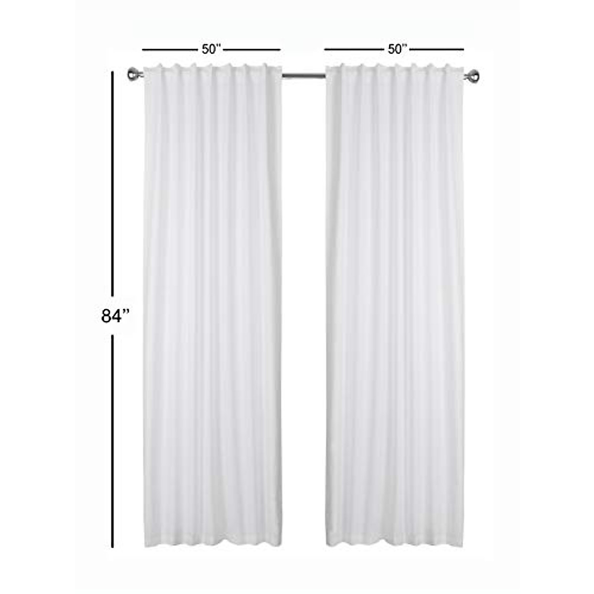 Farm House Curtain-Cotton Textured Slub fabric 50x84 -White, Cotton Curtains,2 Panels Curtain,Tab Top curtains,Room Darkening Drapes,Curtains For Bedroom,Curtains For Living Room,Curtains Set of 2