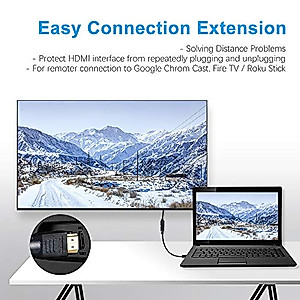 ELUTENG [4 Pack] Male to Female HDMI Extension Cable Support 3D 1080P HDMI Extender Adapter Compatible for TV Stick, Roku Stick Connection to HD TV,4 Packs