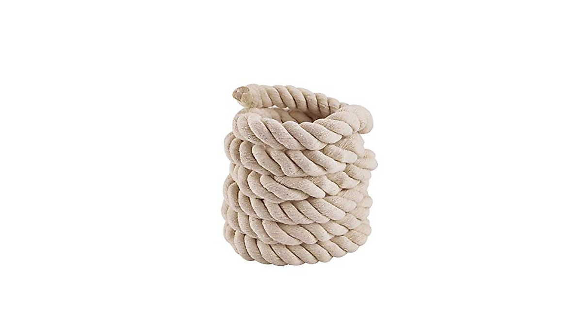 Faxco 10ft Natural Twisted Cotton Rope for Crafts & Outdoor Use