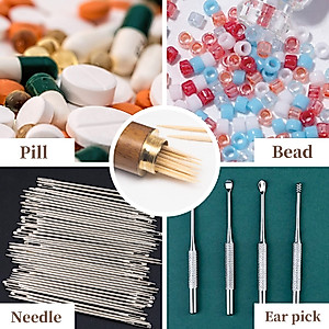 Huwane Toothpick Holder Portable Wood Toothpick Case Waterproof Handmade Craft Toothpick Pocket Box for Storage Toothpick, Needle, Pill, Bead, Ear Pick, Cotton Swab and Other Small Object (4 Packs)