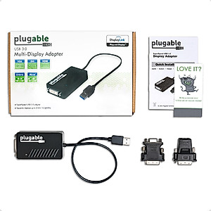 Plugable USB 3.0 to DVI/VGA/HDMI Video Graphics Adapter for Multiple Monitors up to 2048x1152 Supports Windows 11, 10, 8.1, 7, XP, and Mac 10.14+
